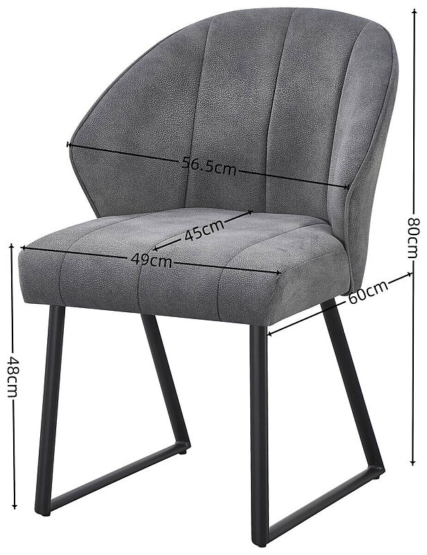 Stuhl Sven grau Microfaser B/H/T: ca. 56,5x80x60 cm | 511243500